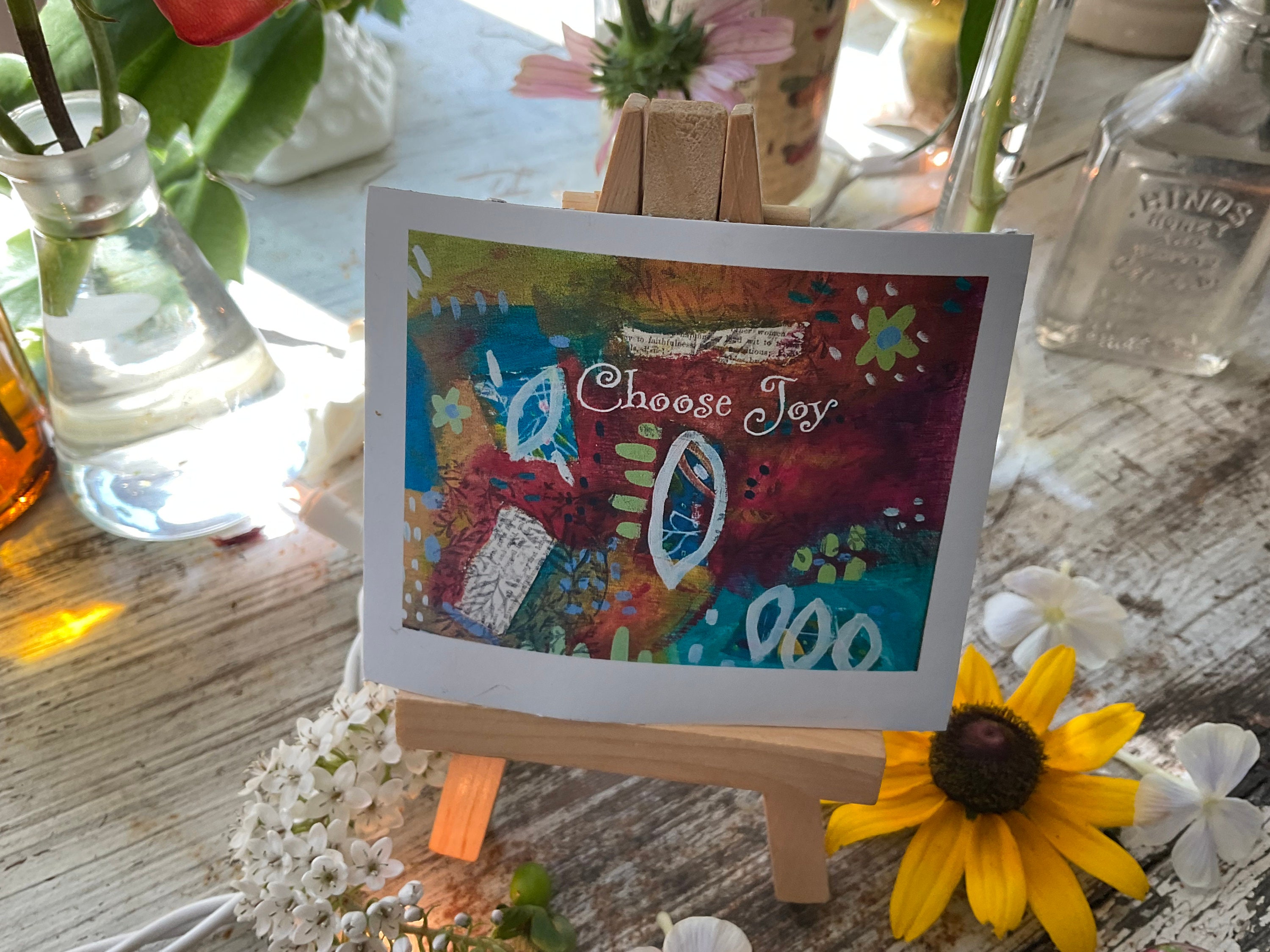 Choose Joy Magnet Original Collage by Kim Critzer Refrigerator Magnet ...