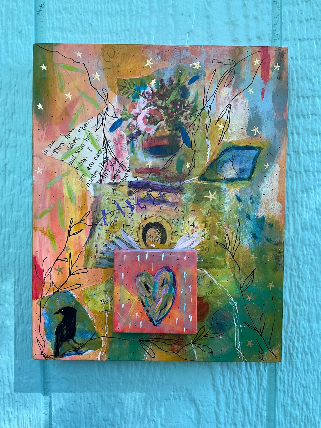Angels Among Us Mixed Media Collage a Mystical Painting Joyful Art - Etsy