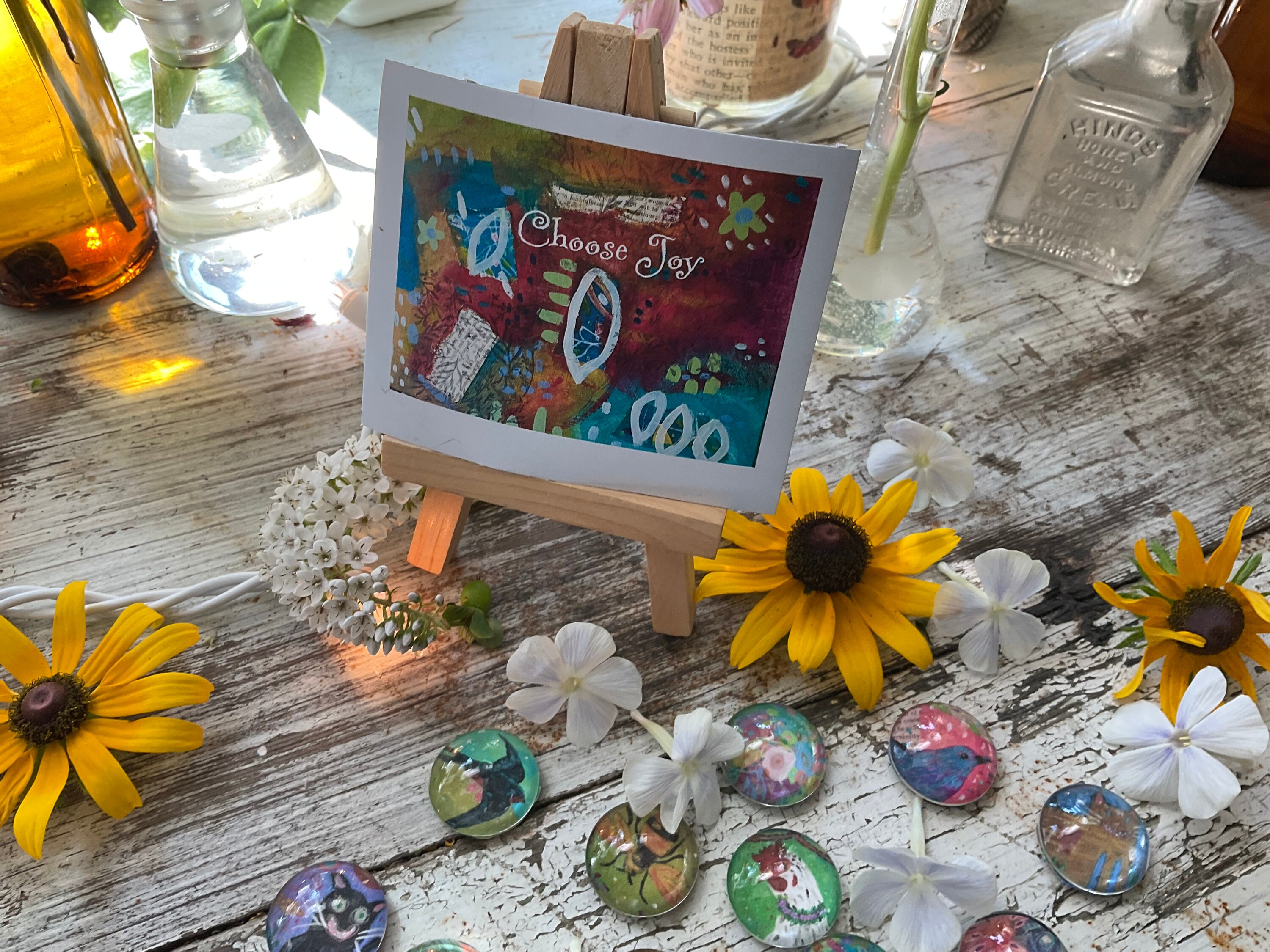 Choose Joy Magnet Original Collage by Kim Critzer Refrigerator Magnet ...