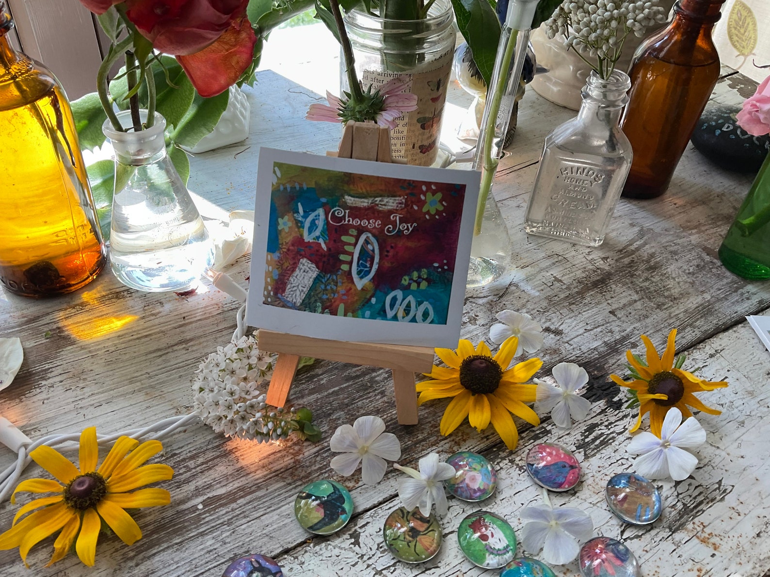 Choose Joy Magnet Original Collage by Kim Critzer Refrigerator Magnet ...