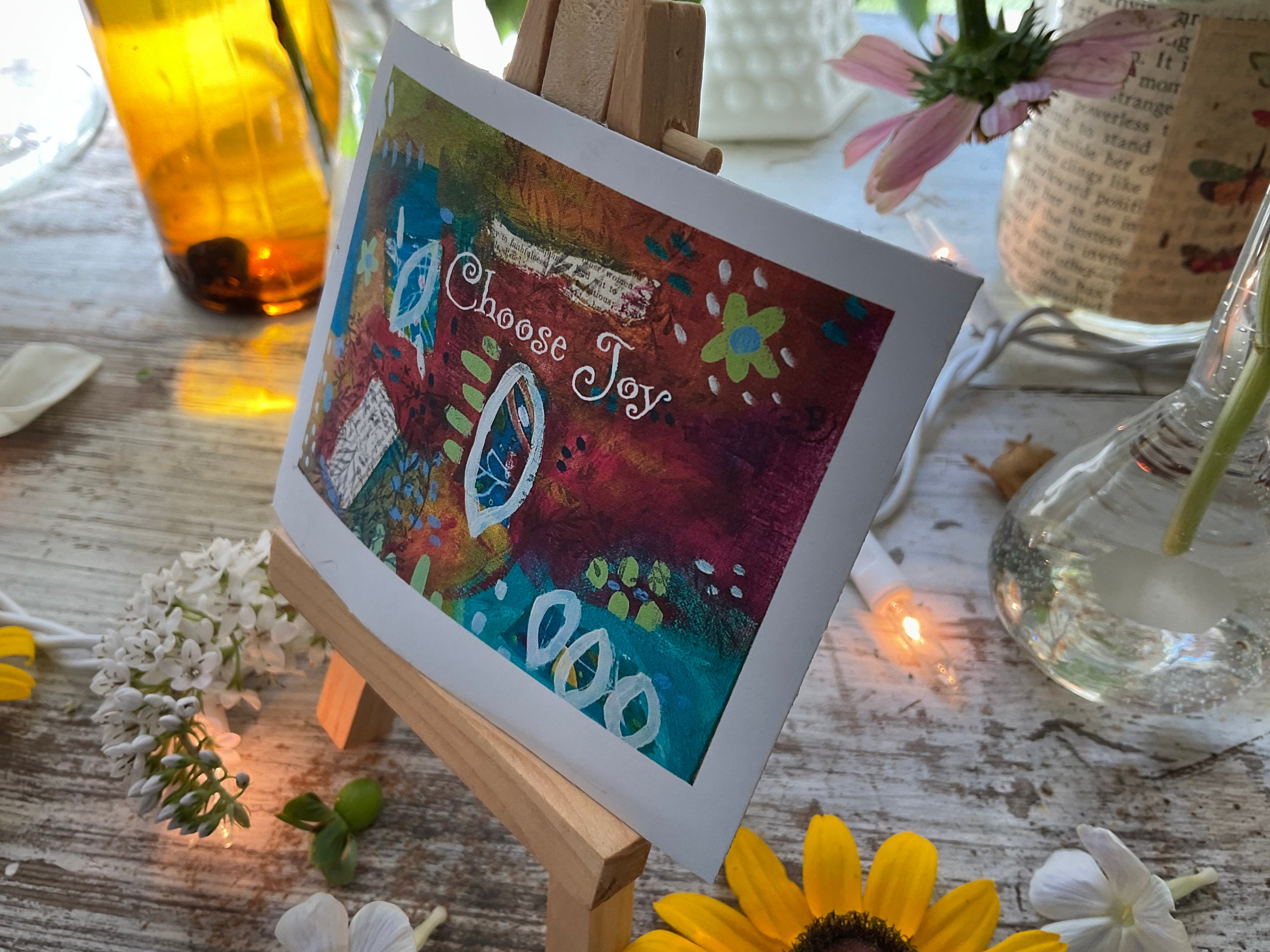 Choose Joy Magnet Original Collage by Kim Critzer Refrigerator Magnet ...