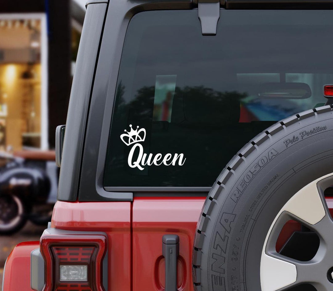 Queen and King Car Decals, His and Hers Decals, Couples Decals ...