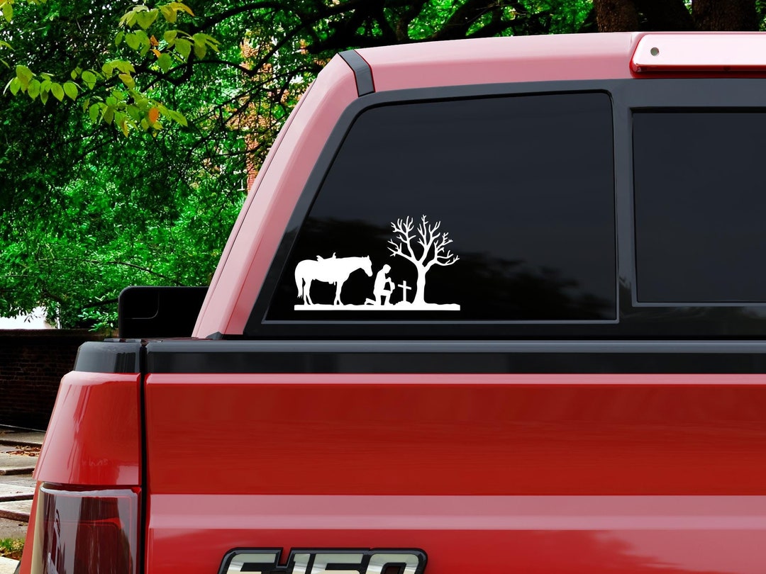 Praying Cowboy Car Decal, Praying Cowboy Sticker, Wounded Worrier Decal ...