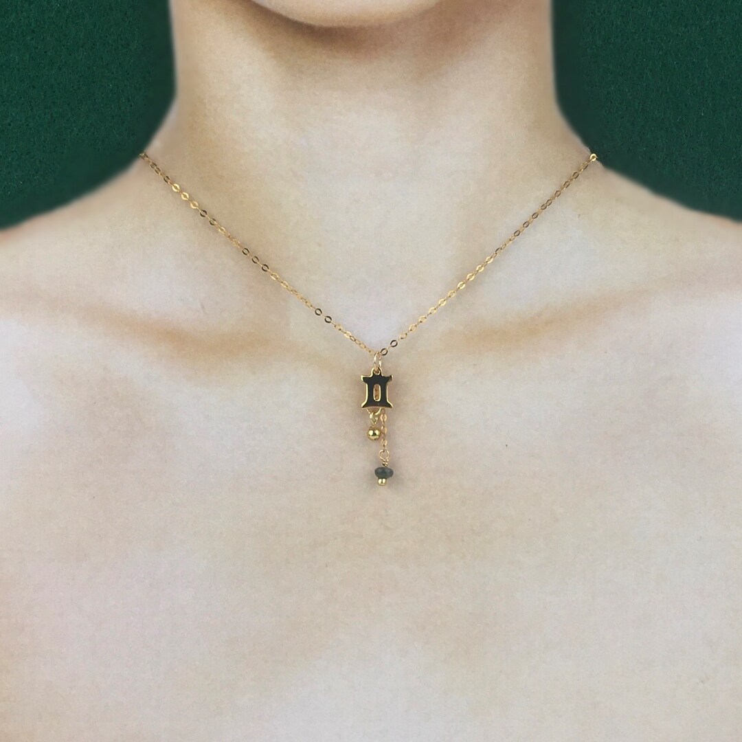 22k Gold Over Sterling Silver Gemini Green Tourmaline Zodiac Necklace ...