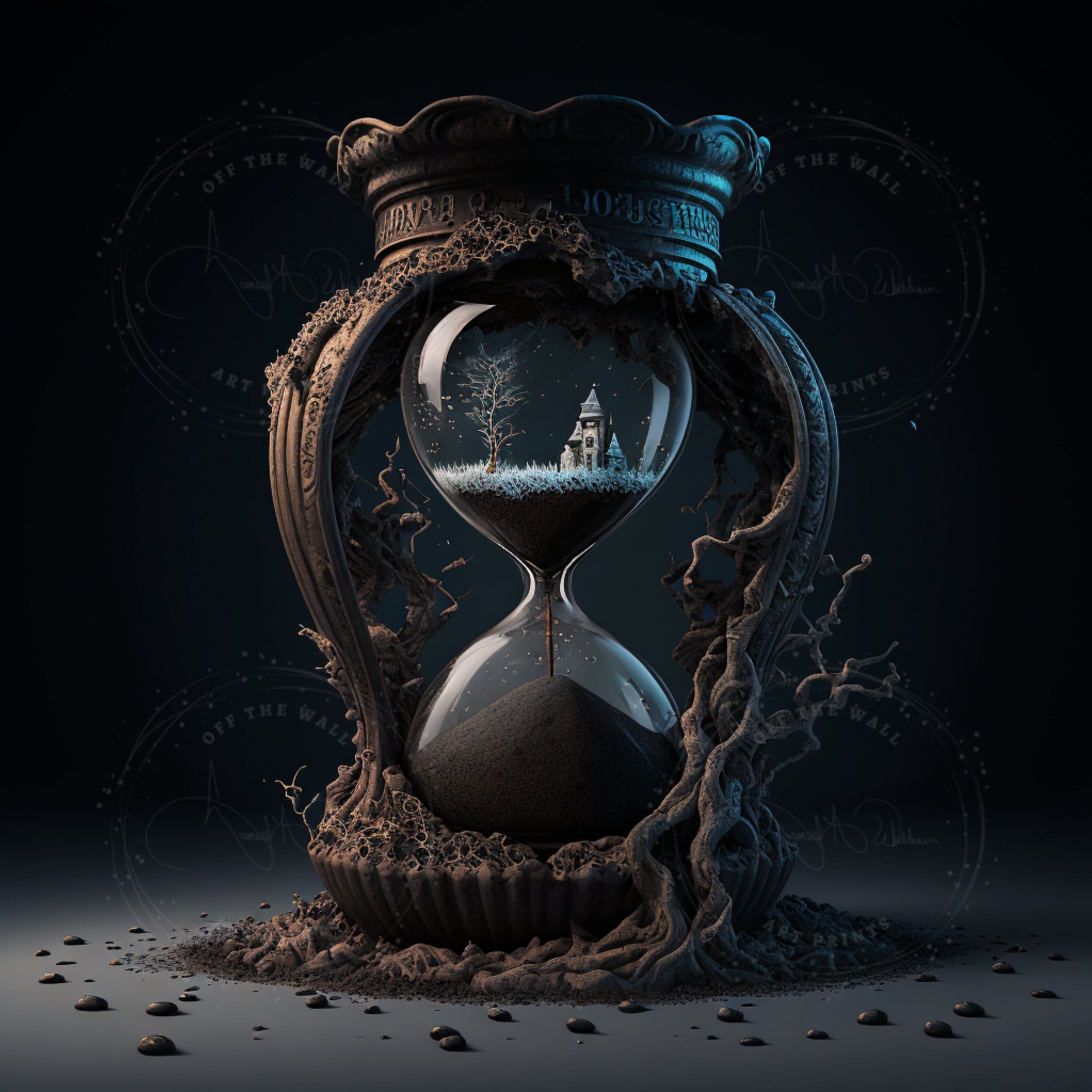 Hourglass Dark Art Horror Art Surrealism Ai Art Printable Etsy