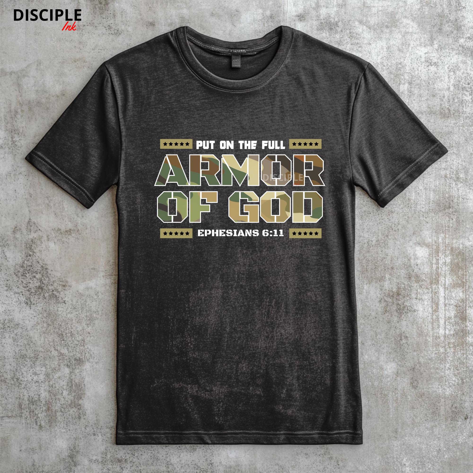 Armor of God PNG, Ephesians 6:11 Military Camo Christian Shirt Design ...