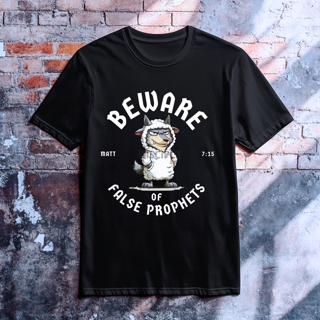 Beware of False Prophets PNG | Matthew 7:15 Christian Kids Shirt Design ...
