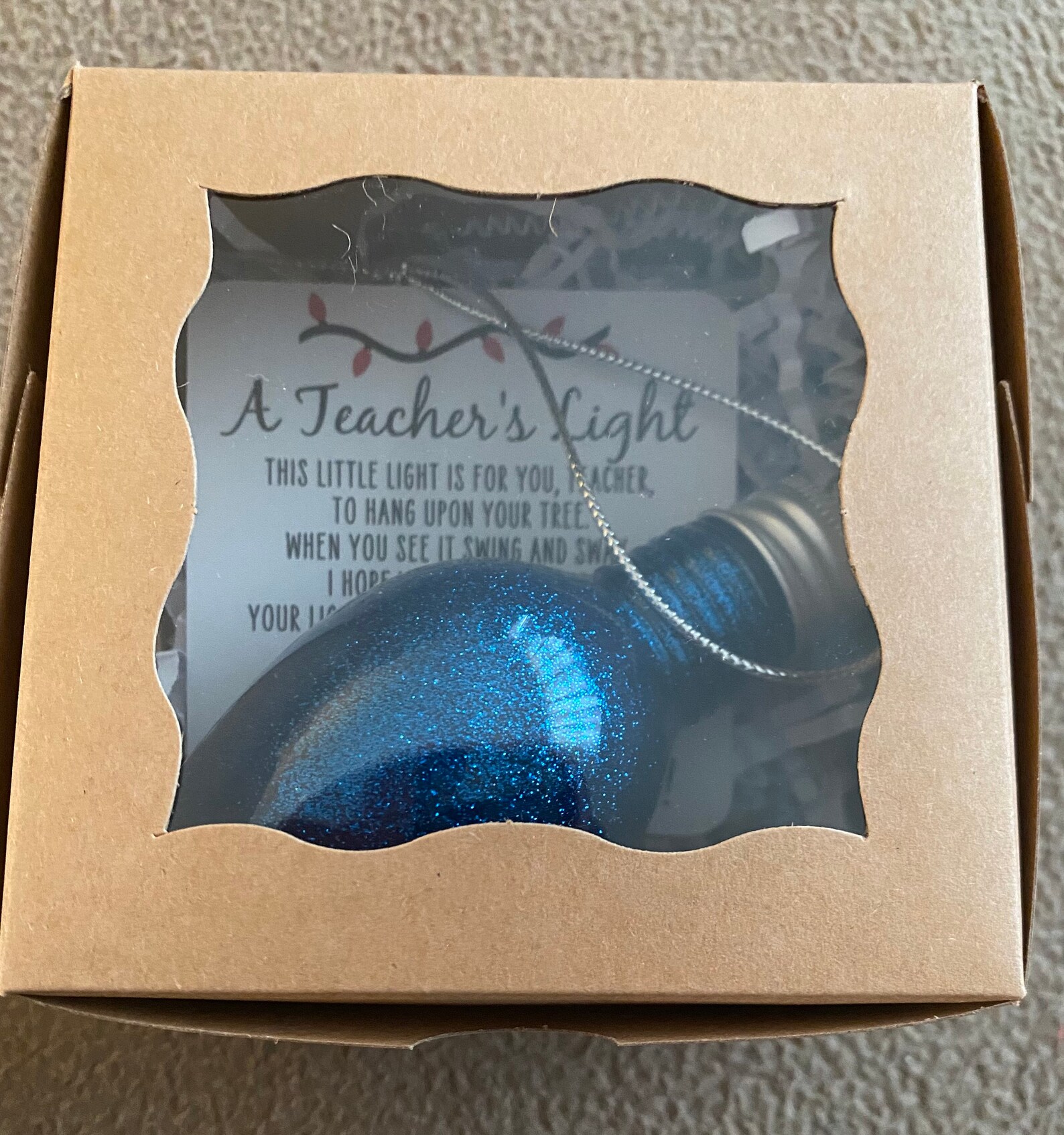 A Teachers Light, Light Bulb Gift Ornament, 4 Inch Plastic Light Bulb ...