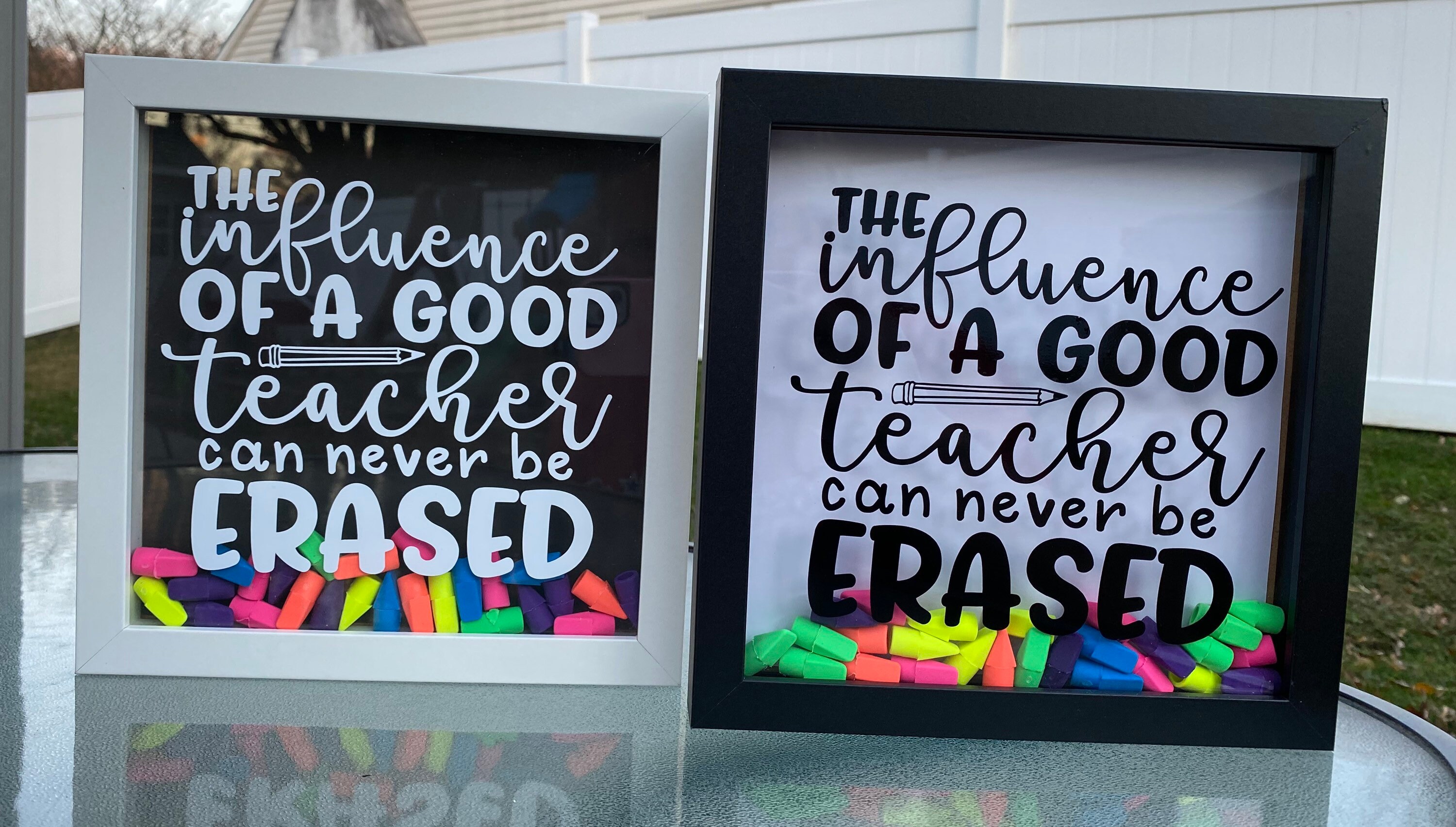 The Influence of a Good Teacher Can Never Be Erased, 8x8 Shadow Box ...