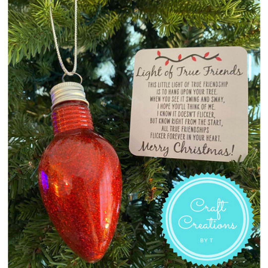 True Friendship Light, Light Bulb Ornament, 4 Inch Plastic Light Bulb ...