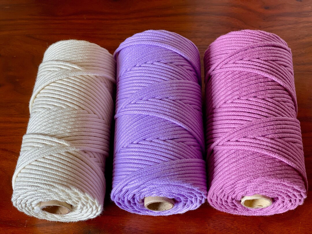 Premium 3mm Braided Macrame Cotton Cord - Etsy UK