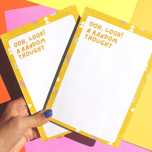Ooh, Look A Random Thought Notepad Cute Gifts Happy Notepad - Etsy