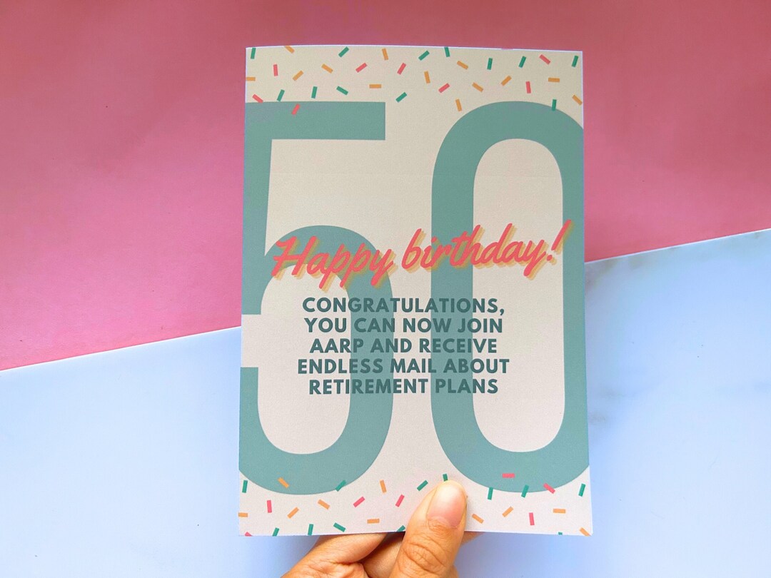 50th Birthday AARP Membership Card Funny Birthday Card 50 Birthday Card ...