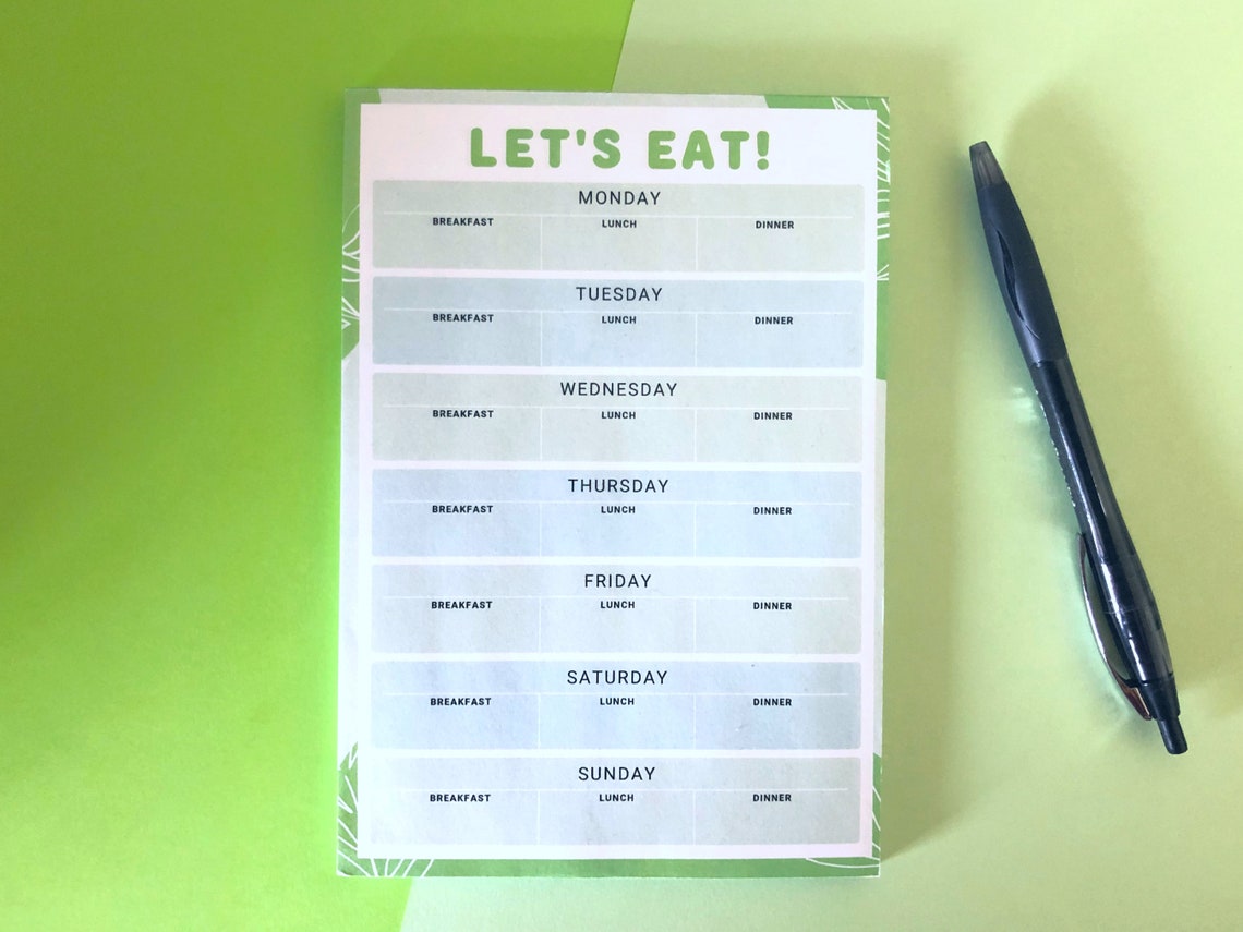 Meal Planning Notepad Weekly Meal Planner Healthy Gift - Etsy