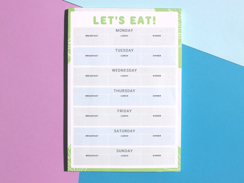 Meal Planning Notepad Weekly Meal Planner Healthy Gift - Etsy