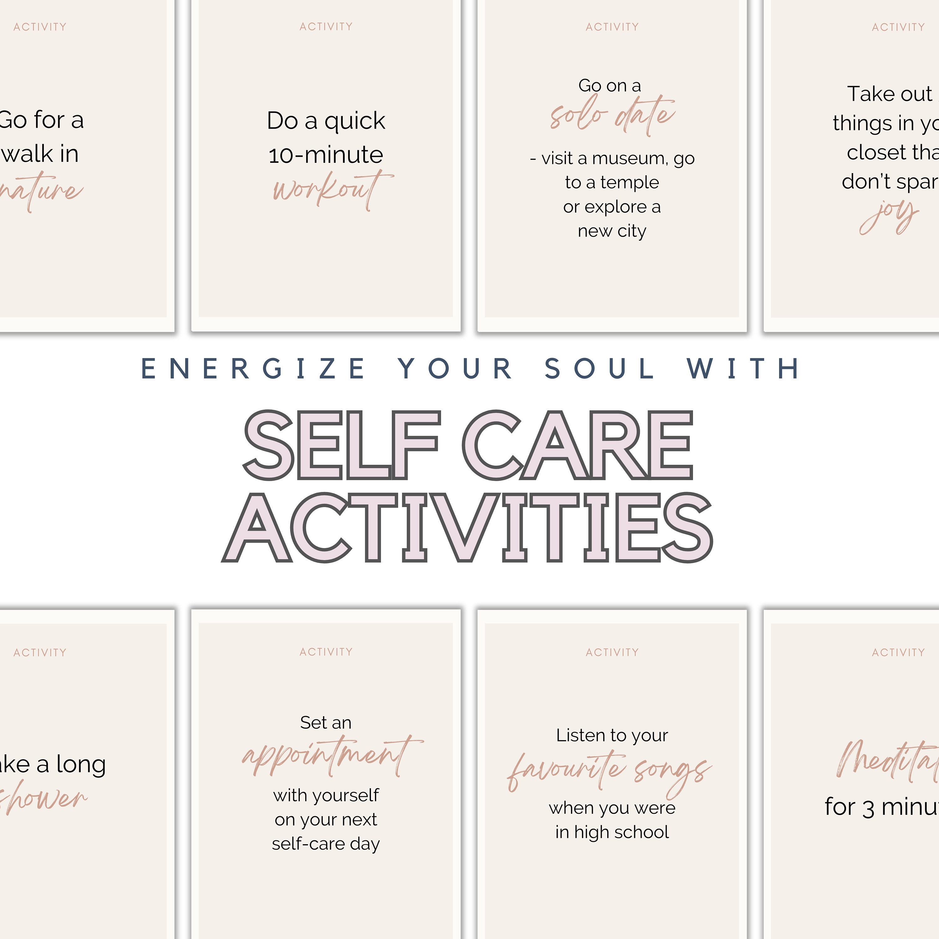 Self Care Card Deck, Affirmation Quotes, Journal Prompts, Manifesting ...