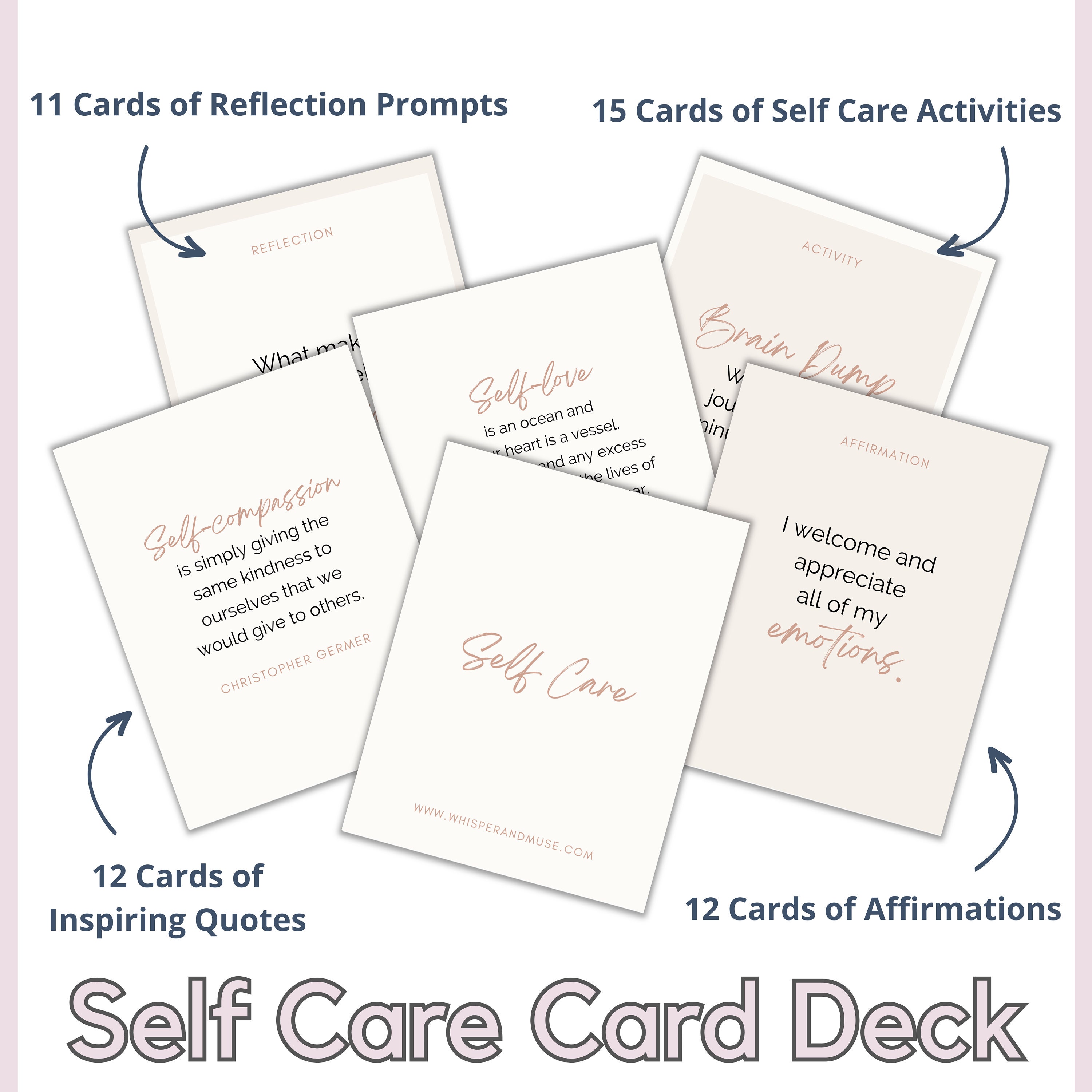 Self Care Card Deck, Affirmation Quotes, Journal Prompts, Manifesting ...