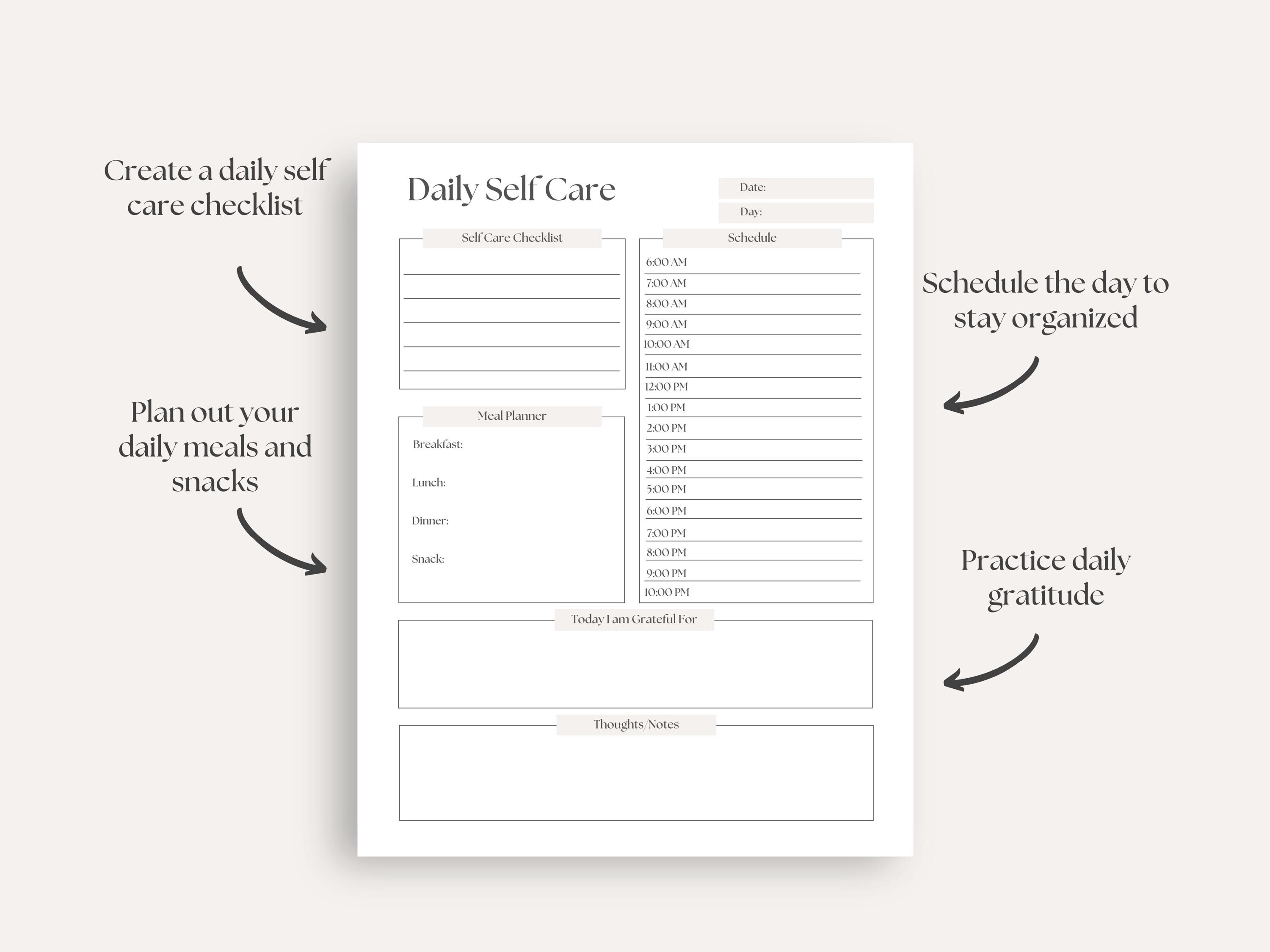 Self Care Planner Printable: Mindfulness Workbook, Mood Tracker (A4, A5 ...
