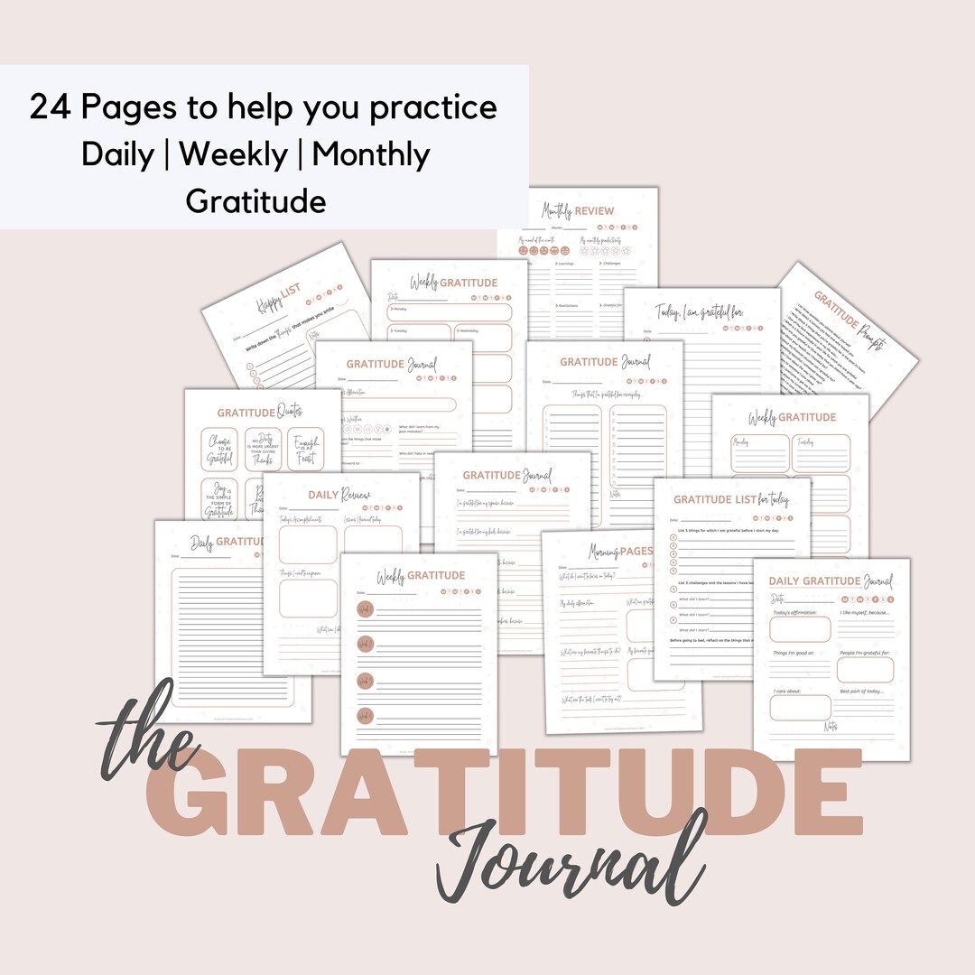 Gratitude Journal Printable BUNDLE! Gratitude, Self Care, Mindfulness ...