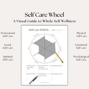 Self Care Wheel Printable: Wellness Worksheet (PDF Download, US Letter ...