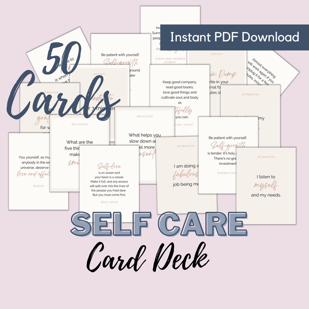 Self Care Card Deck, Affirmation Quotes, Journal Prompts, Manifesting ...