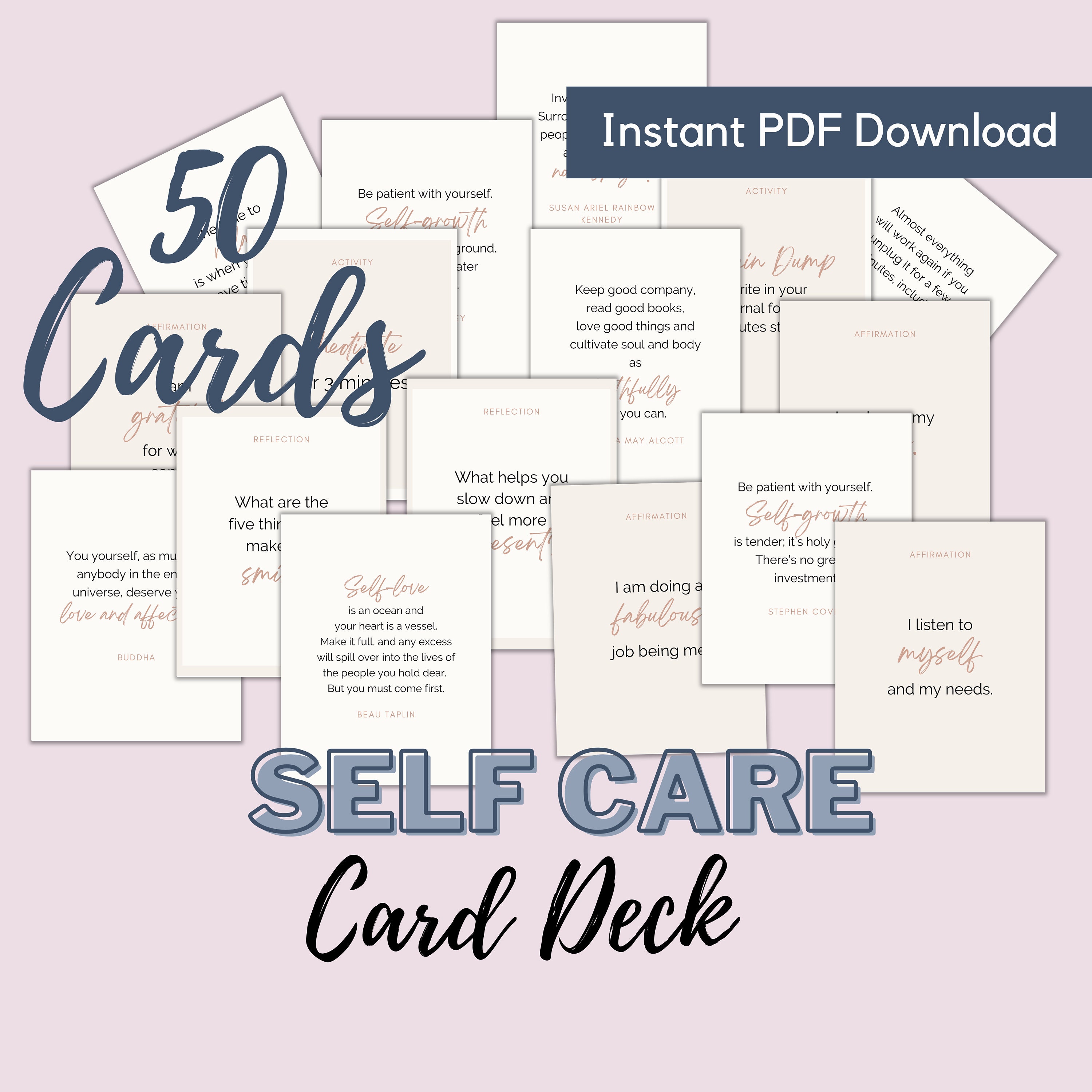 Self Care Card Deck, Affirmation Quotes, Journal Prompts, Manifesting ...