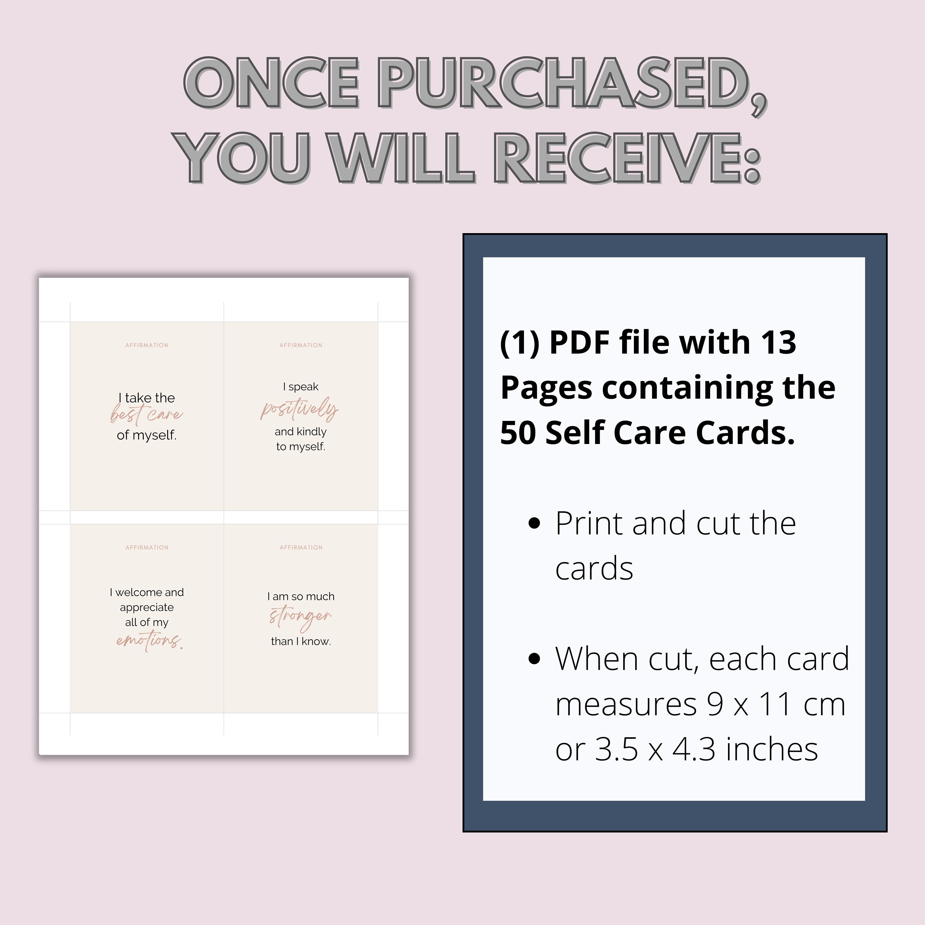 Self Care Card Deck, Affirmation Quotes, Journal Prompts, Manifesting ...