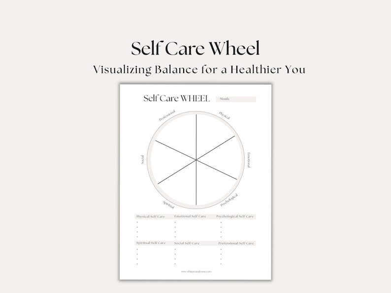 Self Care Wheel Printable: Wellness Worksheet (PDF Download, US Letter ...