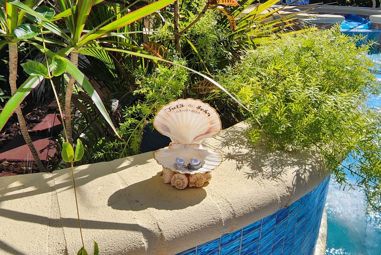 Personalized Ring Bearer Box Wedding Ceremony Seashell Ring Box Shell ...