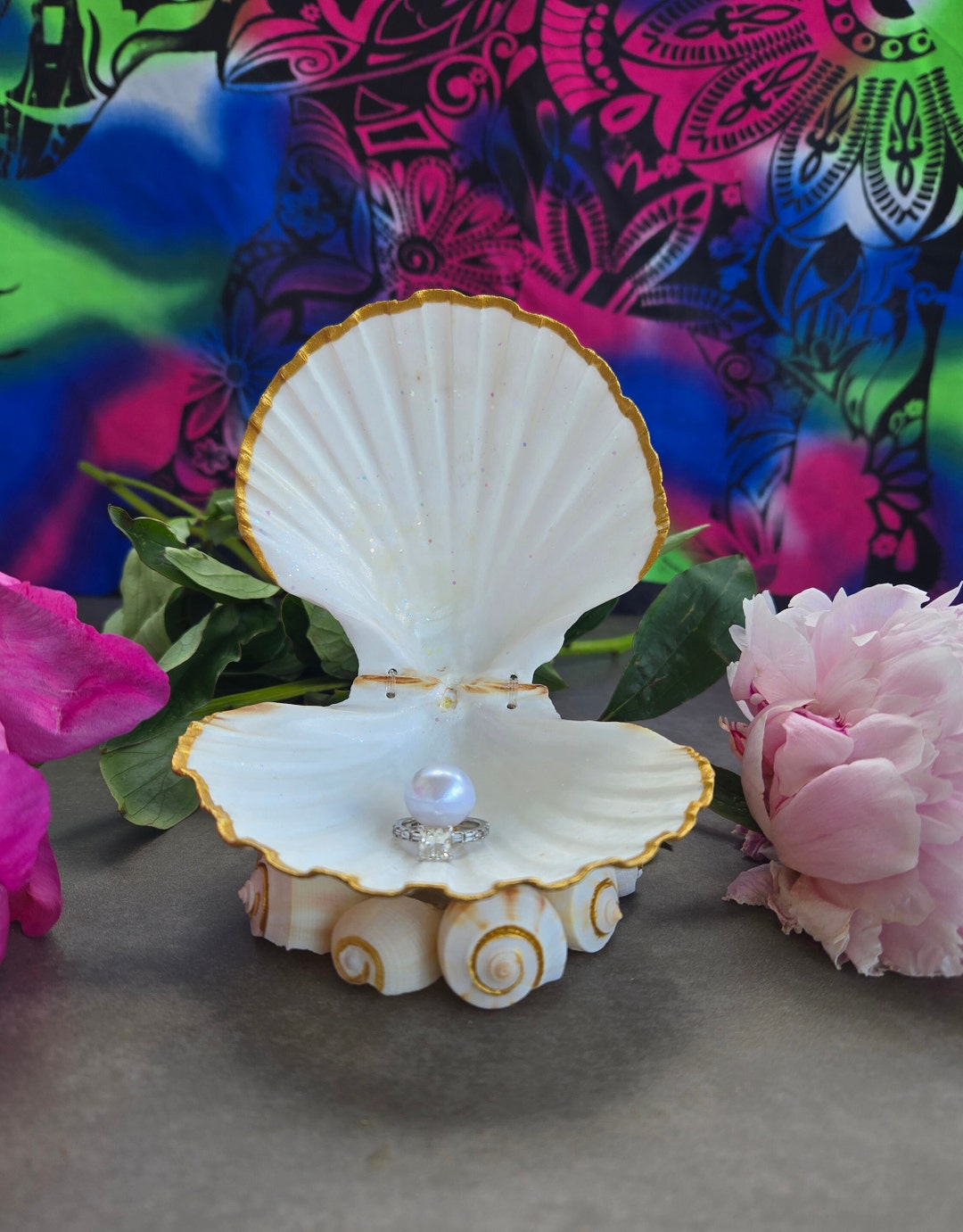 Proposal Seashell Ring Box/seashell Wedding Ring Box/shell Engagement ...