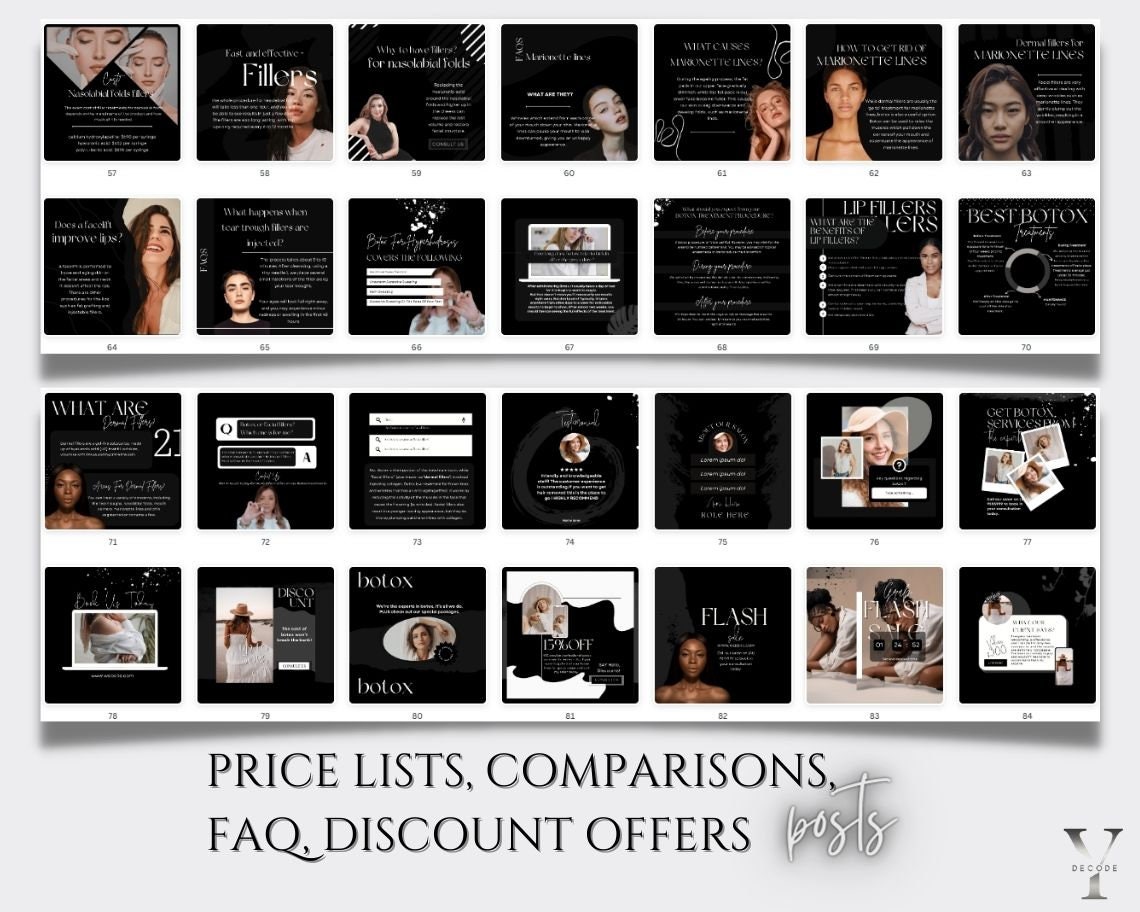 Botox Facial Filler Instagram Post Botox Template Social Media Lip ...