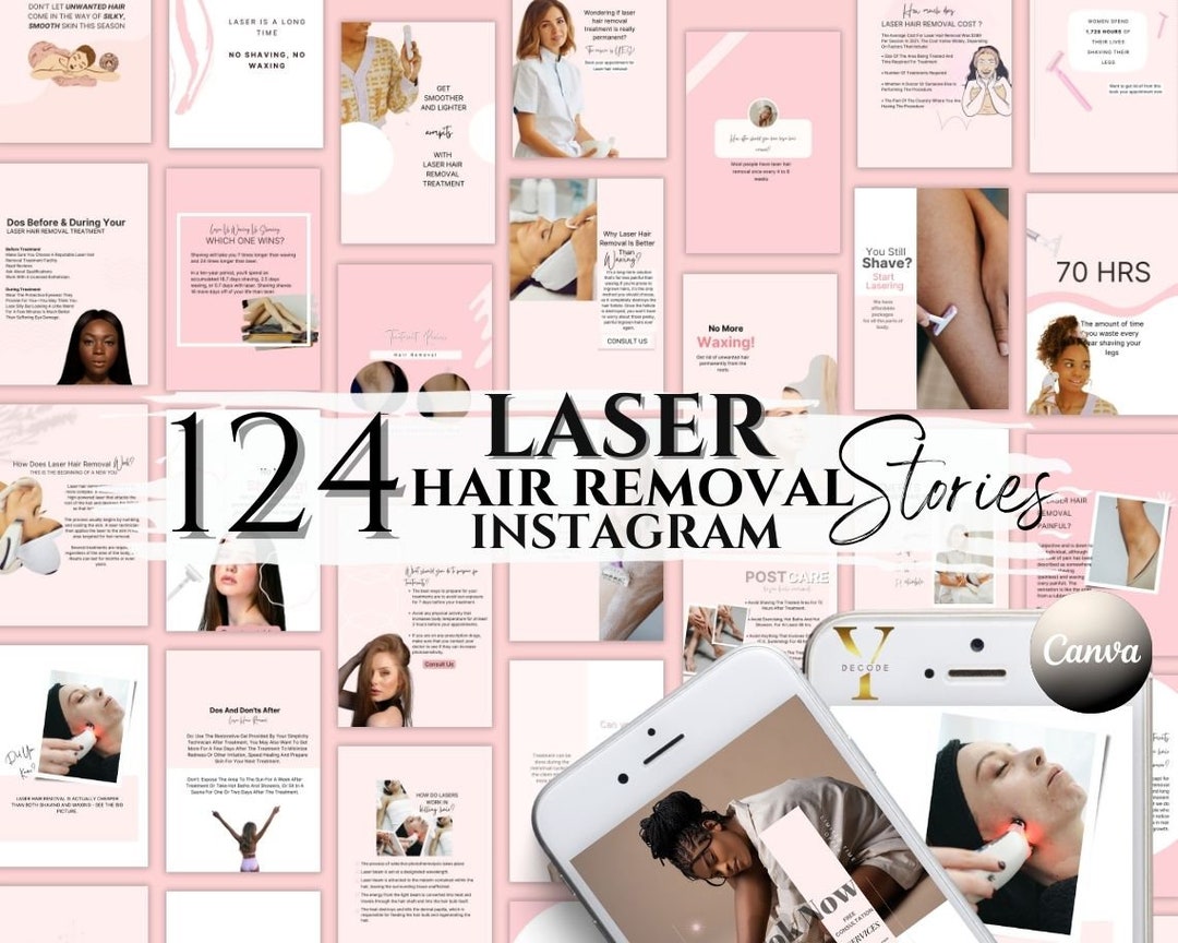 Laser Hair Removal Templates Instagram Story Posts Esthetician Skincare ...