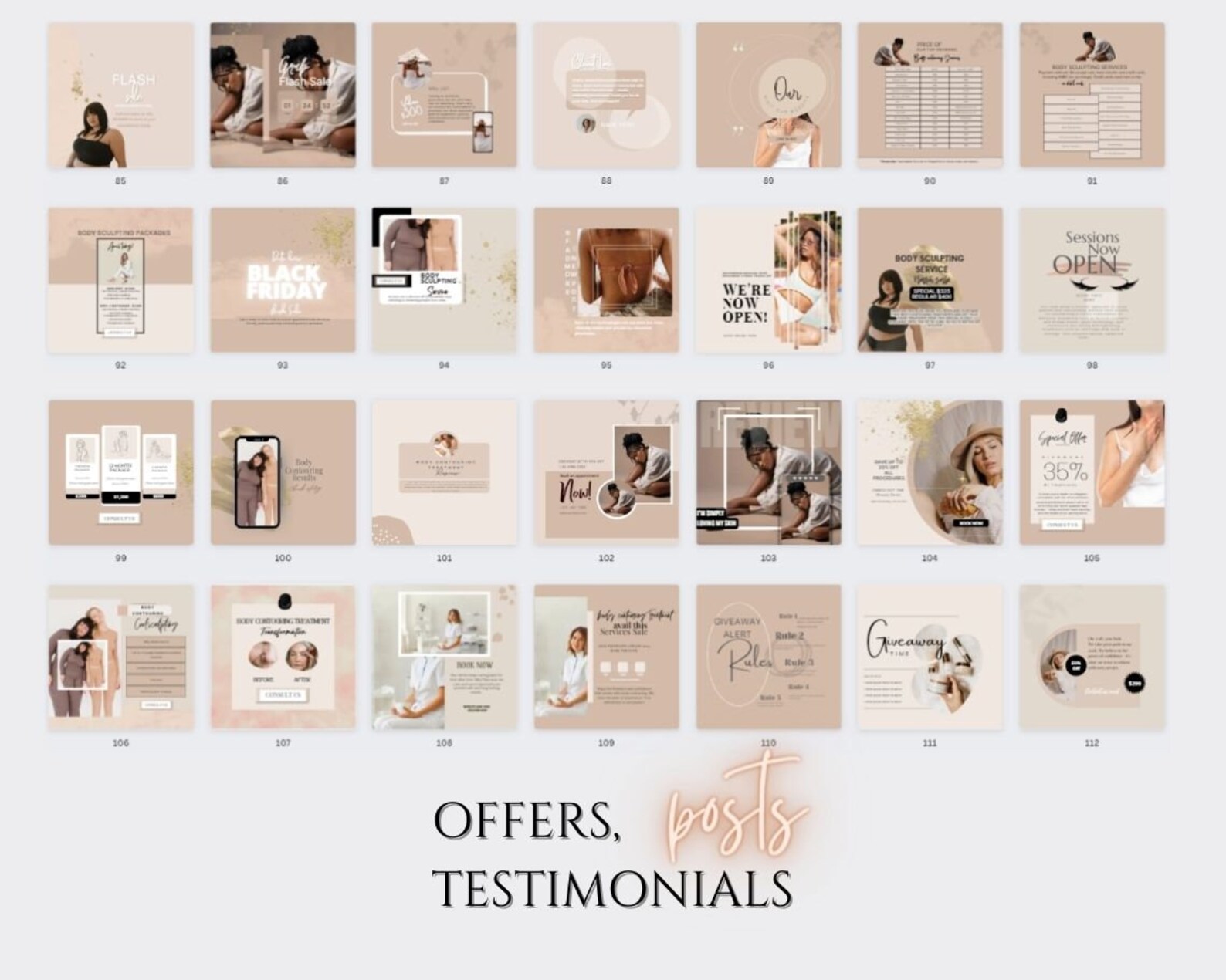 Body Sculpting Instagram Post Templates Body Contouring - Etsy