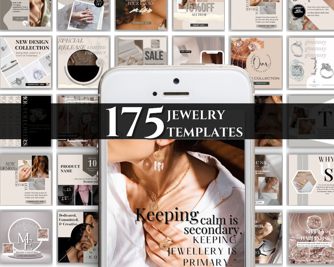 Jewelry Social Media Instagram Template Canva Jewelry Business Jewelry ...