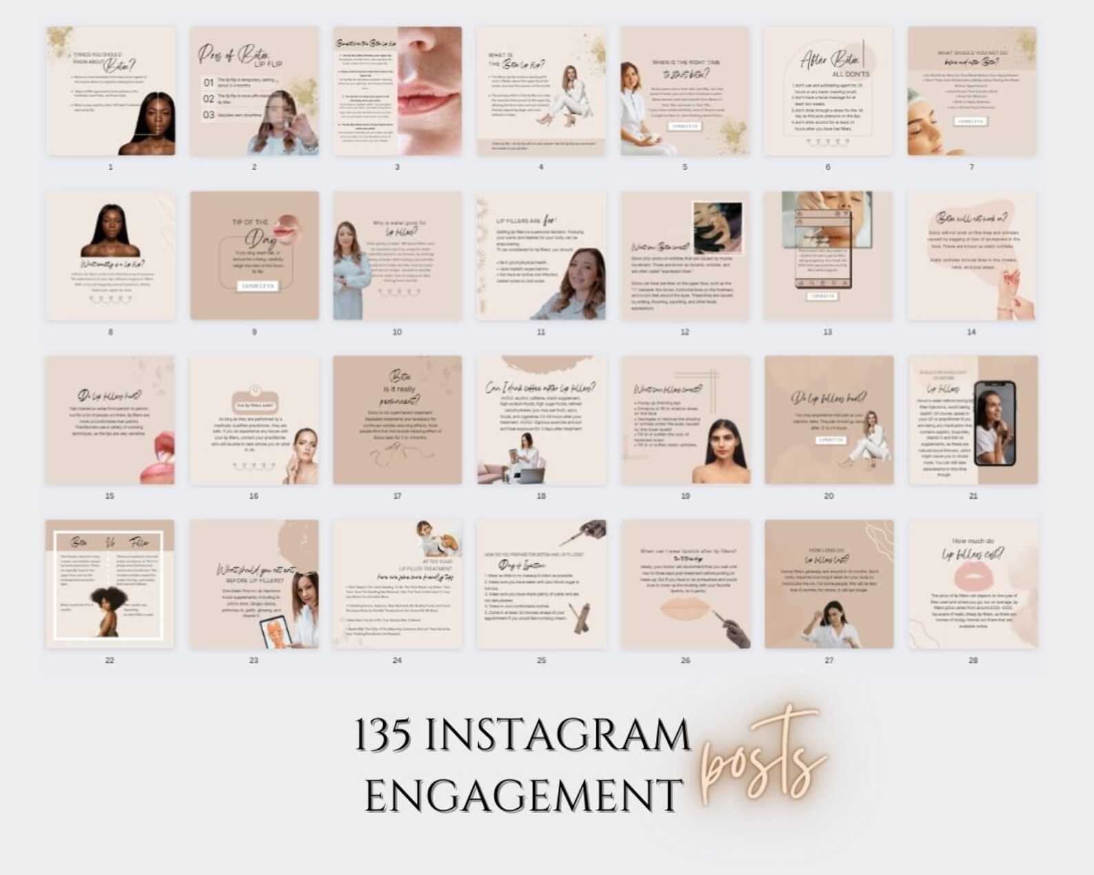 Botox and Filler Instagram Posts Social Media Bundle, Lip Filler Botox ...