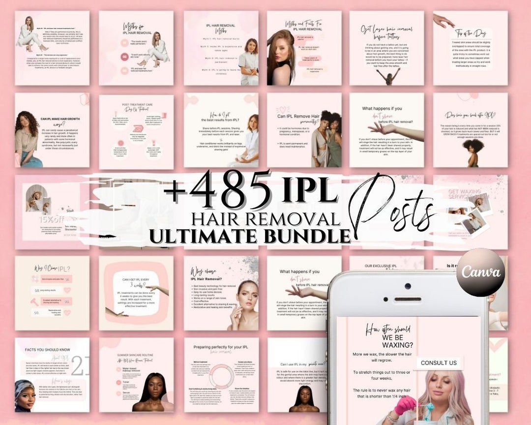 IPL Hair Removal Posts IPL Instagram Posts Canva Templates Ig ...