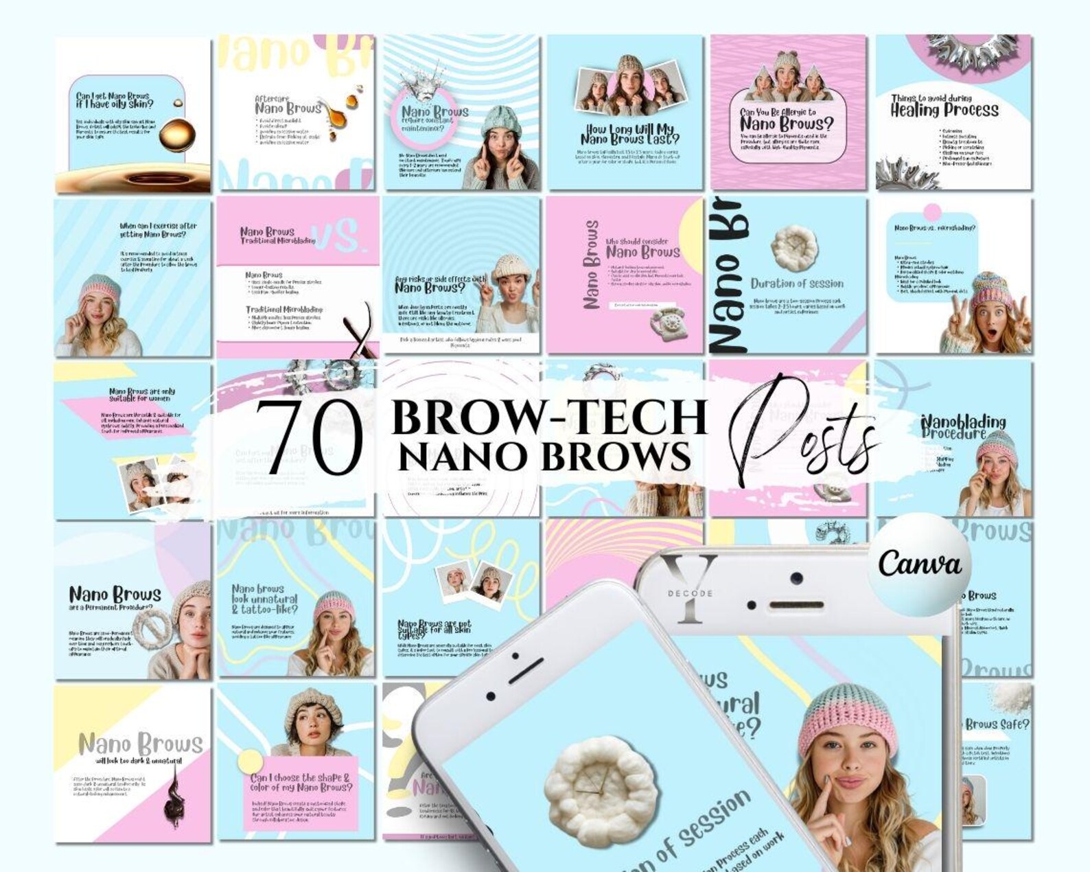 Nano Instagram Templates Nano Powder Brows Microblading Brow Tech PMU ...