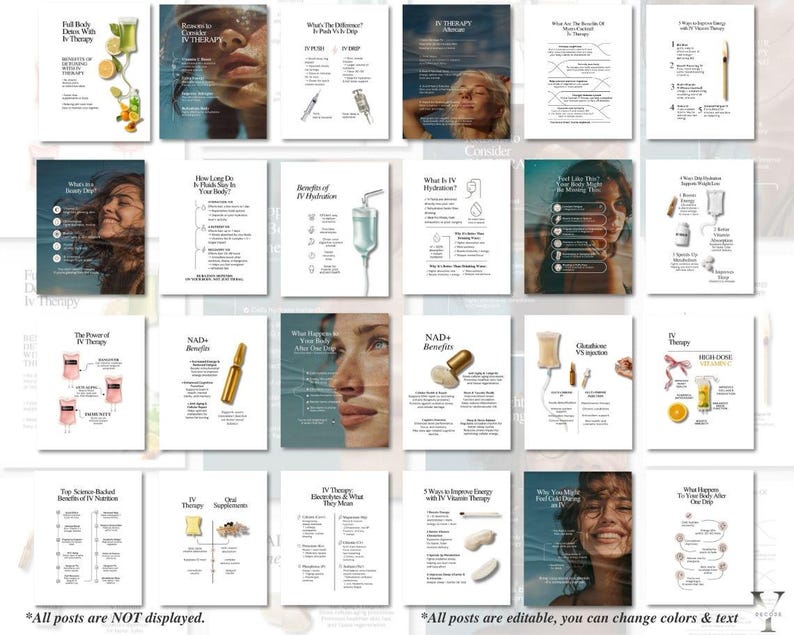 IV Therapy Template Instagram IV Hydration Social Media Template Iv ...