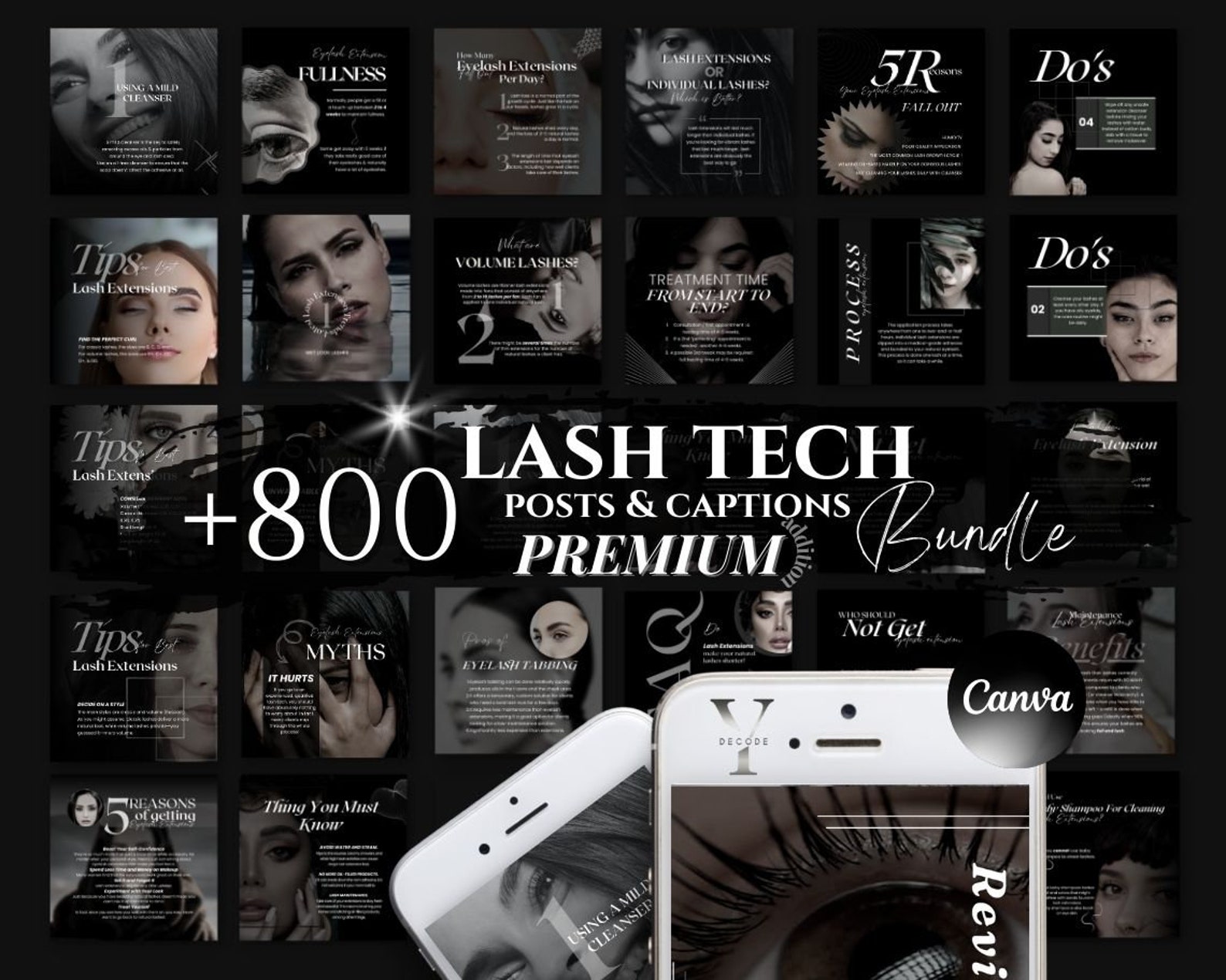 Lash Tech Instagram Post Template PMU Permanent Makeup Lash Post Social ...