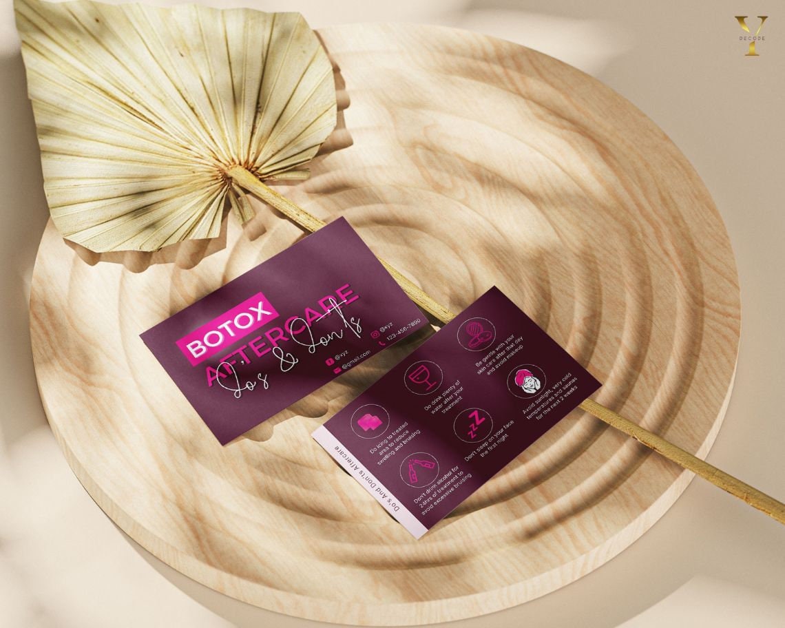 3 Botox Aftercare Card Template Beauty Business Card Botox - Etsy