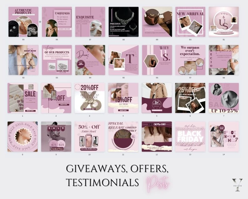 Business Instagram Template Ecommerce Social Media Bundle - Etsy