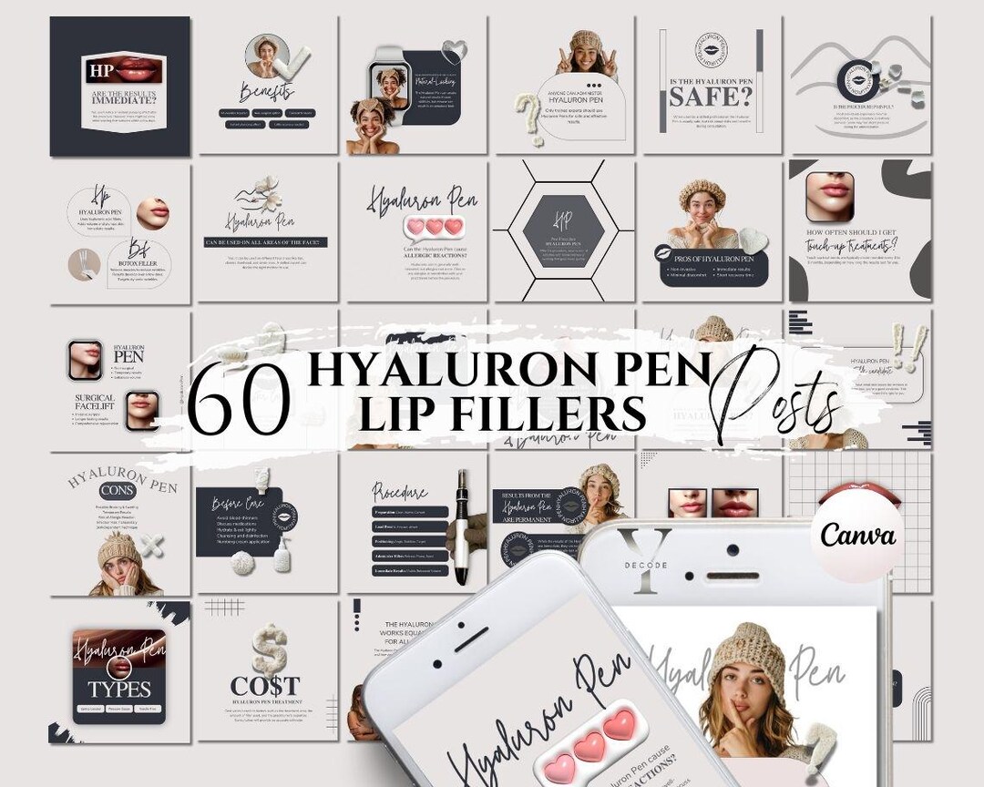 Lip Filler Template Hyaluron Pen Instagram Esthetician Hyaluronic Acid ...