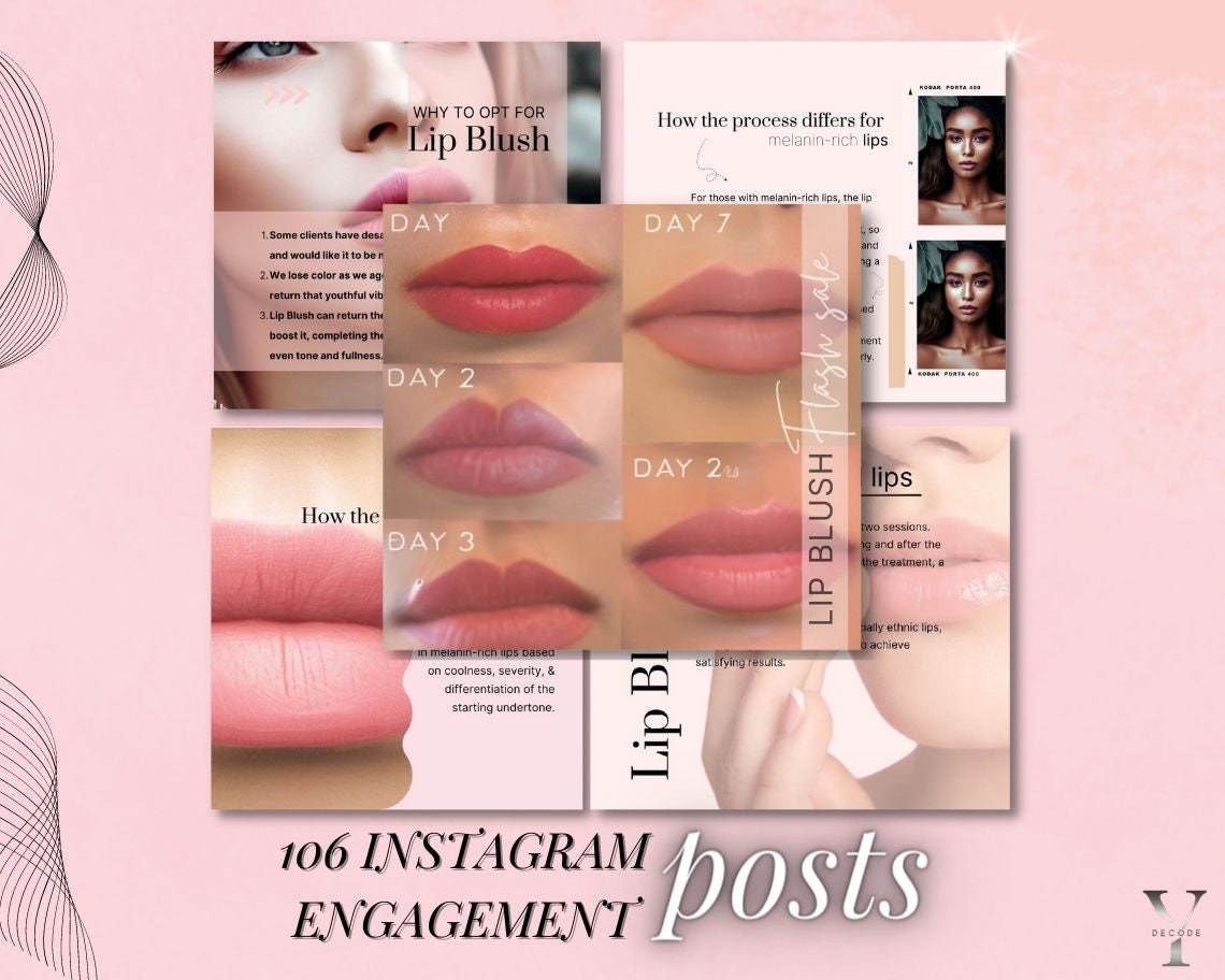 PMU Lip Blush Instagram Template Semi Permanent Makeup Lip - Etsy