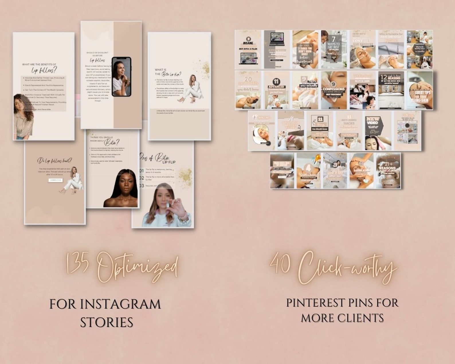 Botox and Filler Instagram Posts Social Media Bundle, Lip Filler Botox ...