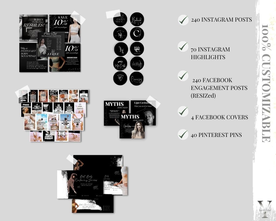 Body Sculpting Instagram Post Templates Body Contouring Flyer Medspa ...