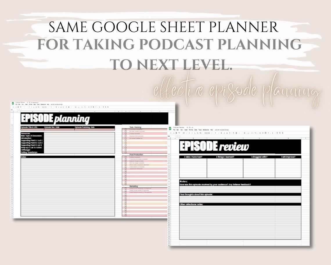 Podcast Planner, Podcast Template, Printable Podcast Content Planner ...