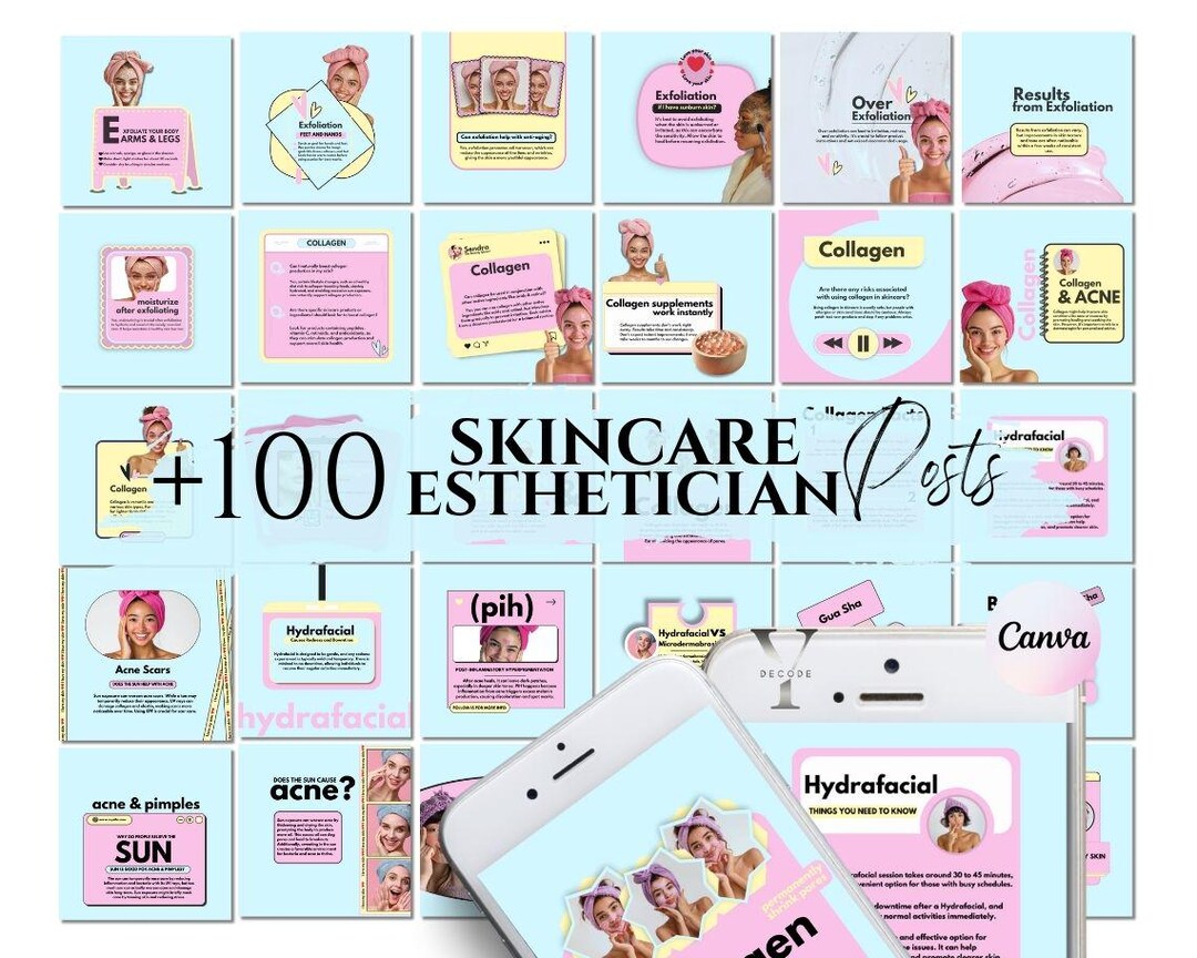 Skincare Instagram Post Skincare Template Esthetician Instagram Social ...