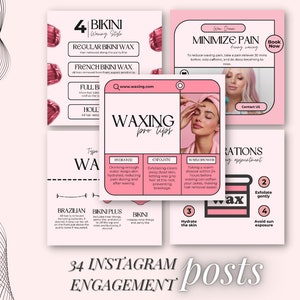 Waxing Instagram Template Waxing Post Pink Waxing Flyer Hair Removal ...