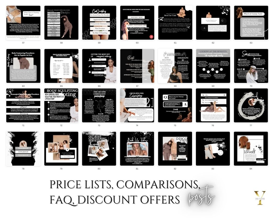 Body Sculpting Instagram Post Templates Body Contouring - Etsy