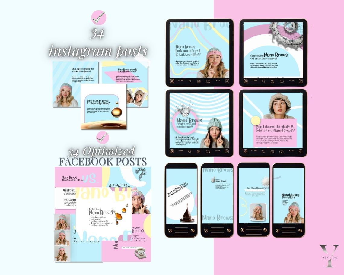 Nano Instagram Templates Nano Powder Brows Microblading Brow Tech PMU ...